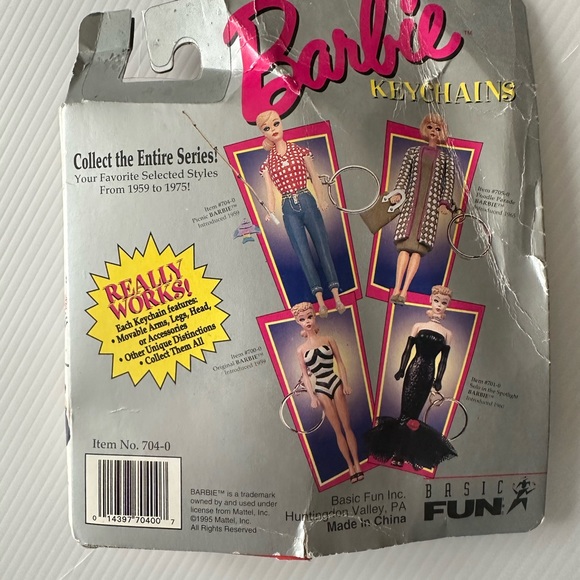 Barbie | Accessories | 995 Vintage Picnic Barbie Keychain In Package ...